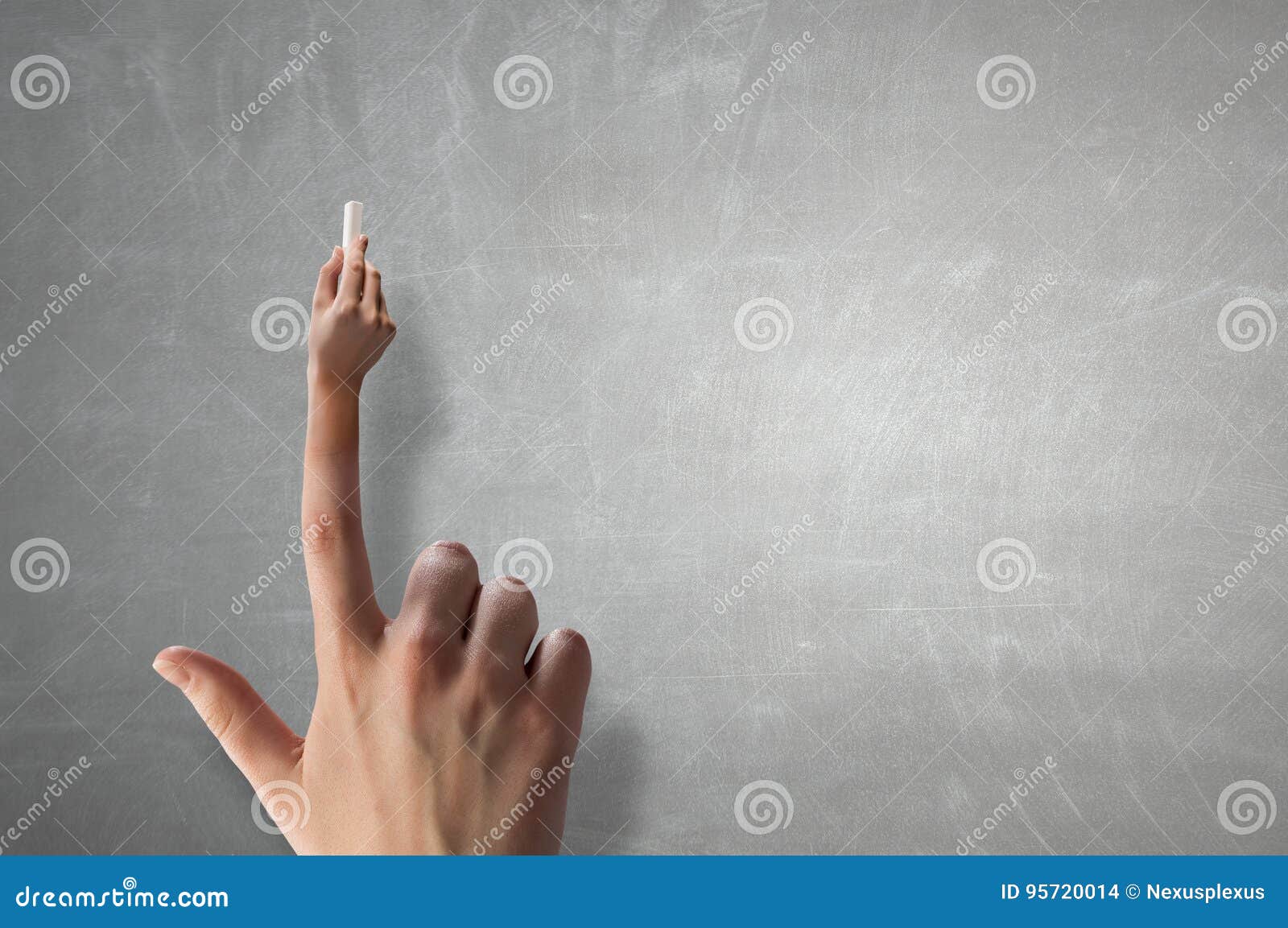 Writing with chalk . stock photo. Image of text, chalk - 95720014