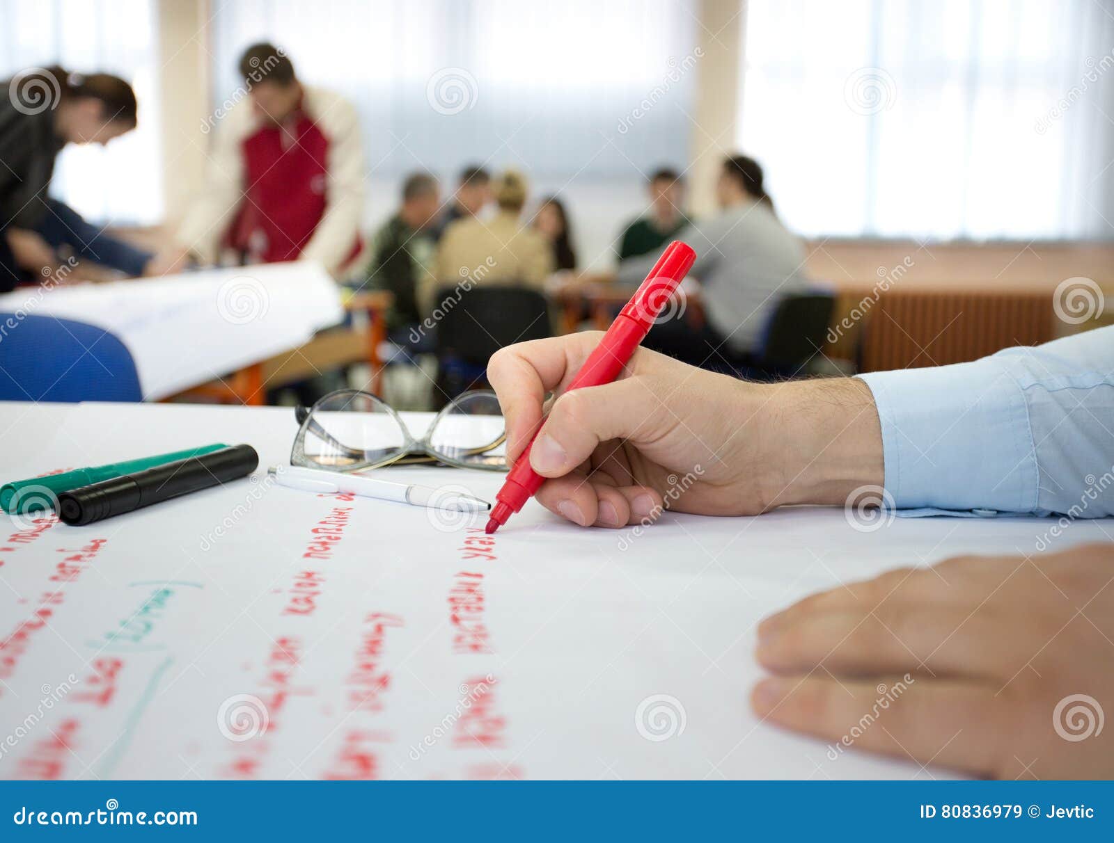 Writing on Chart during Workshop Stock Image - Image of classroom ...