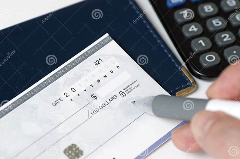 Writing check stock photo. Image of hands, corporation - 20386528