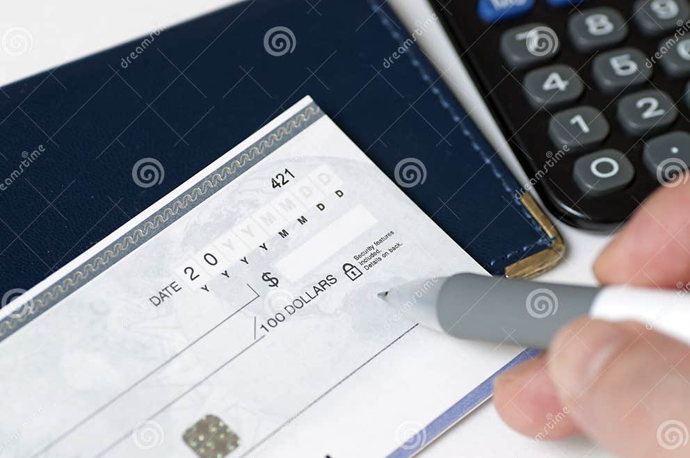 Writing check stock photo. Image of hands, corporation - 20386528