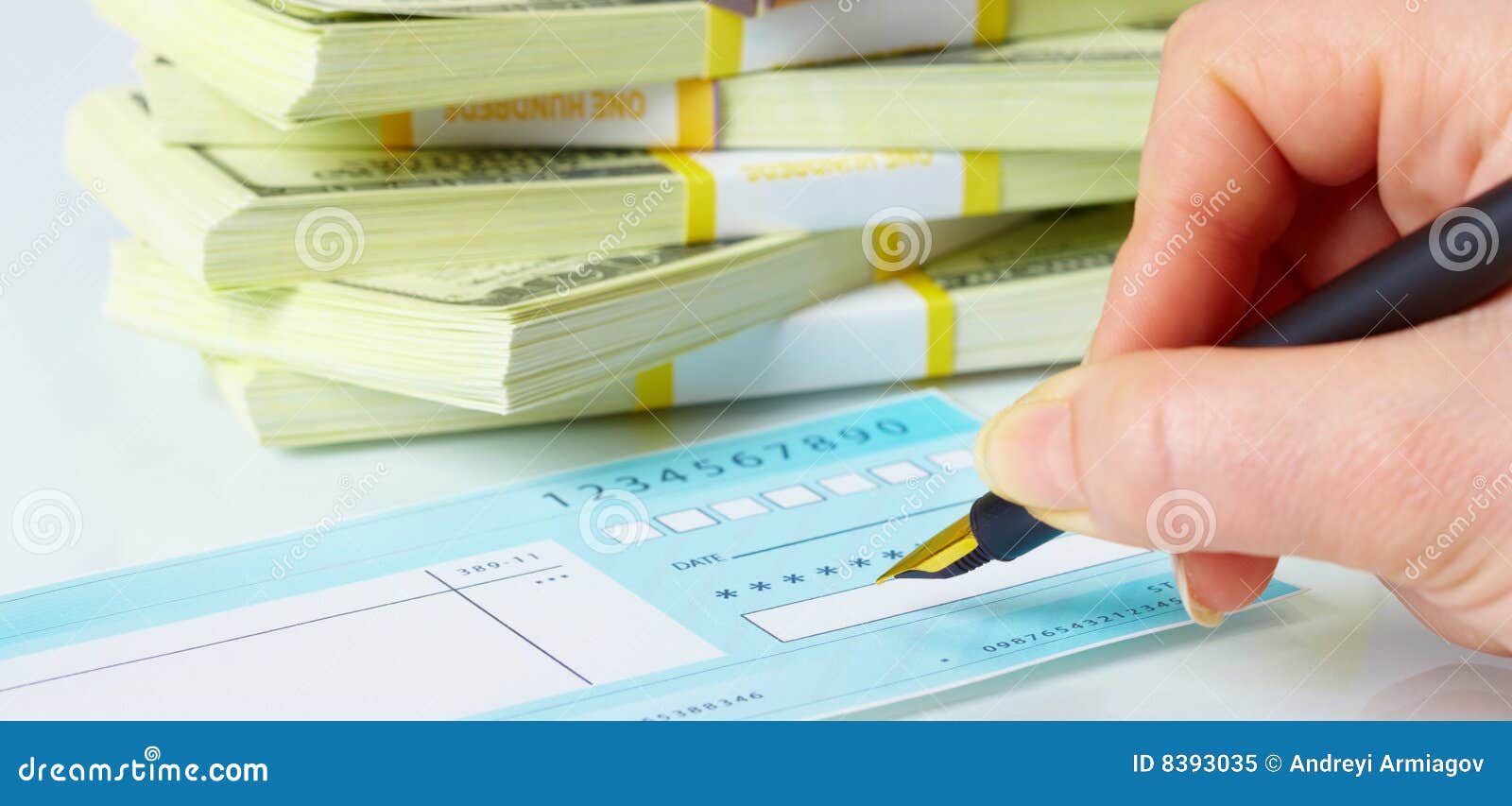 Writing Checks stock image. Image of chequebook, bill - 8393035