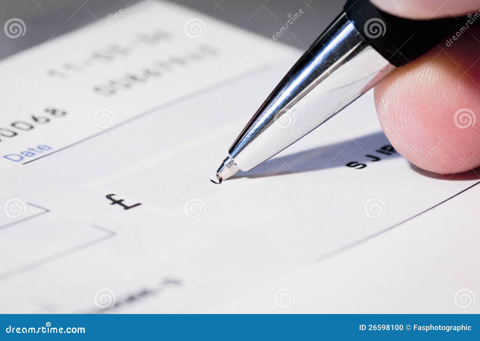 Writing A Cheque Royalty-Free Stock Image | CartoonDealer.com #26598100
