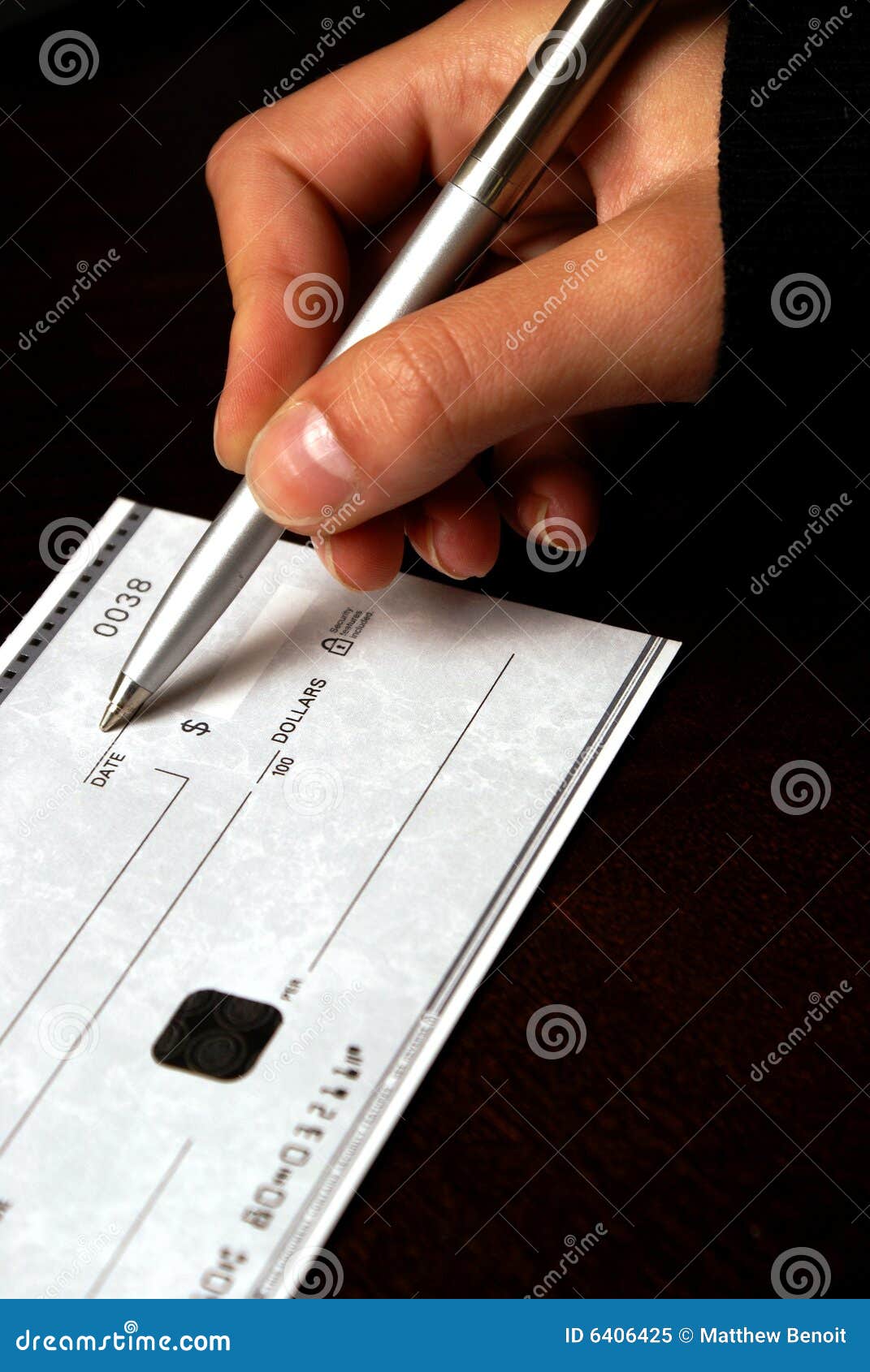 Writing a Cheque stock image. Image of thumb, work, silver - 6406425