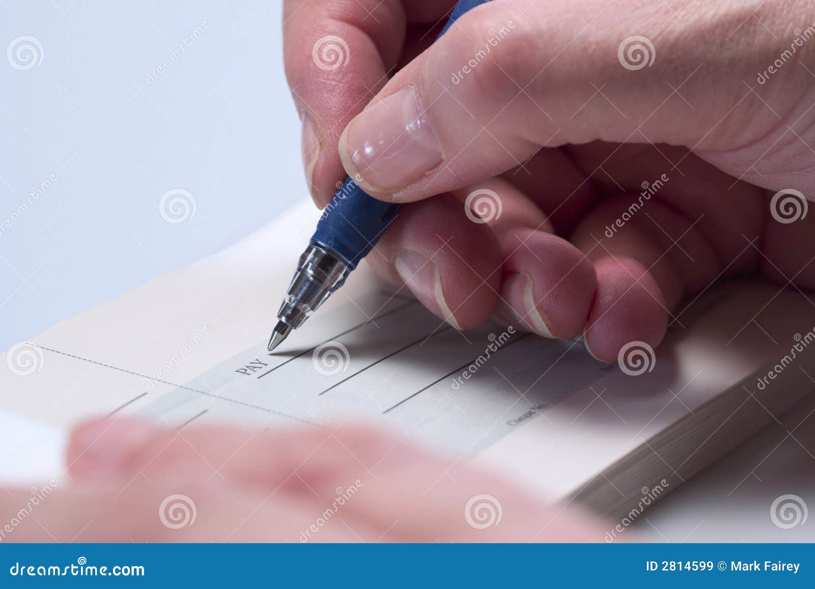 Writing a Cheque (close-up) 3 Stock Image - Image of blue, ballpoint ...