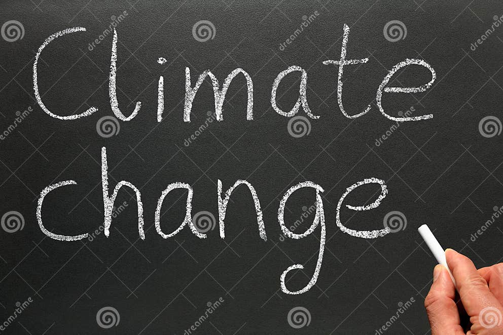 Writing Climate Change on a Bl Stock Image - Image of science, earth ...