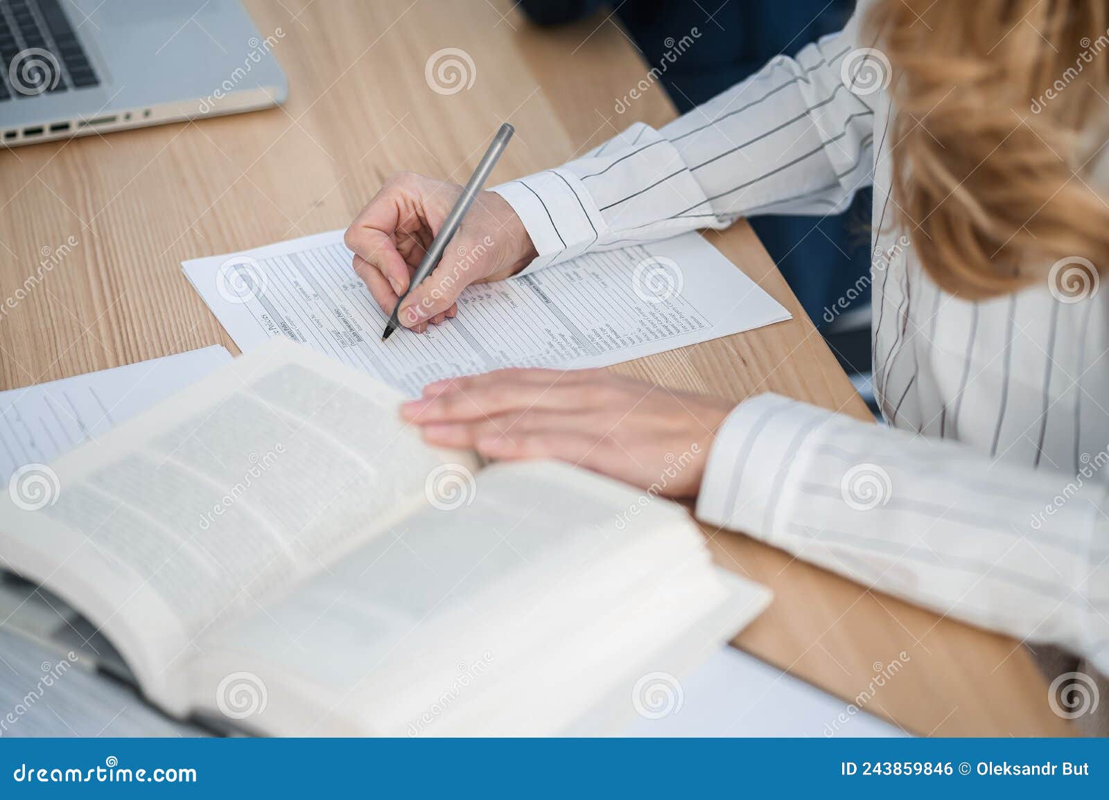 Close Up of a Woman Writing Something Stock Photo - Image of lifestyle ...