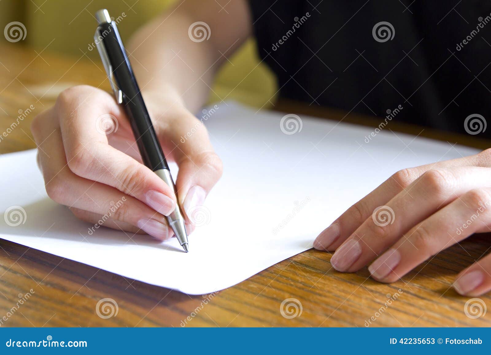 Writing stock image. Image of sheet, table, person, closeup - 42235653