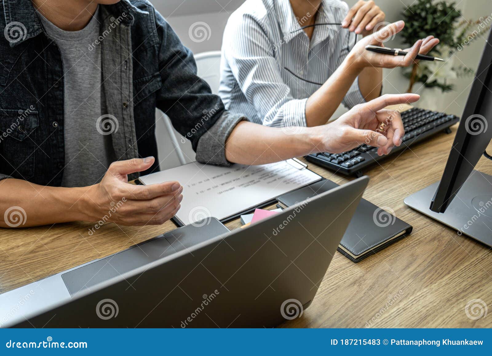Writing Codes And Typing Data Code Technology Programmer Team Working