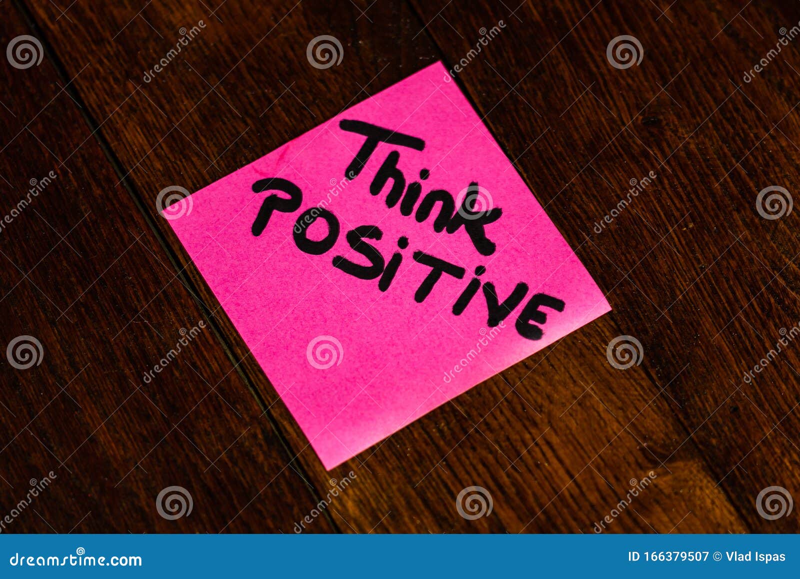 Writing on Colorful Sticky Note Think Positive. Text with Think ...