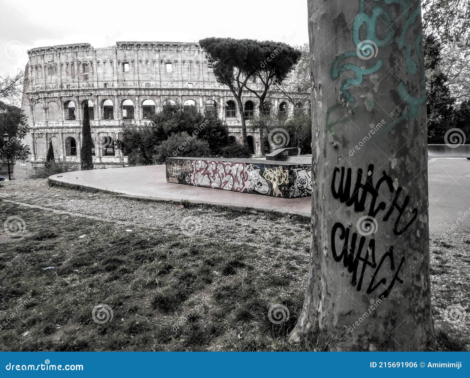 Writing Colosseum stock photo. Image of colloseo, rome - 215691906