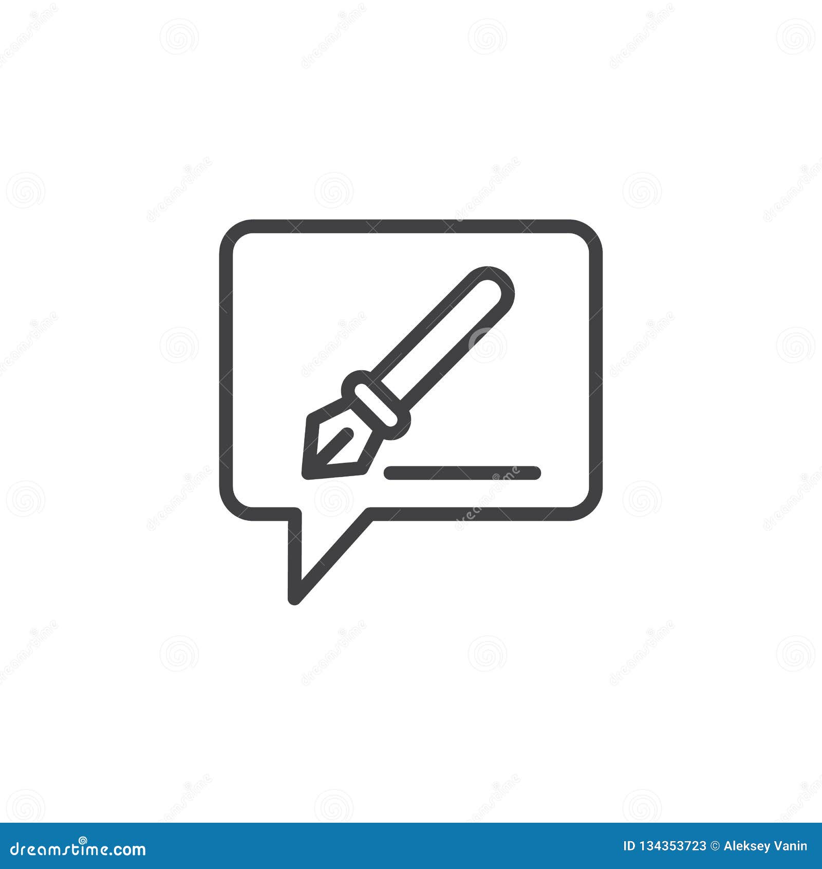 Writing Comment Outline Icon Stock Vector - Illustration of perfect ...