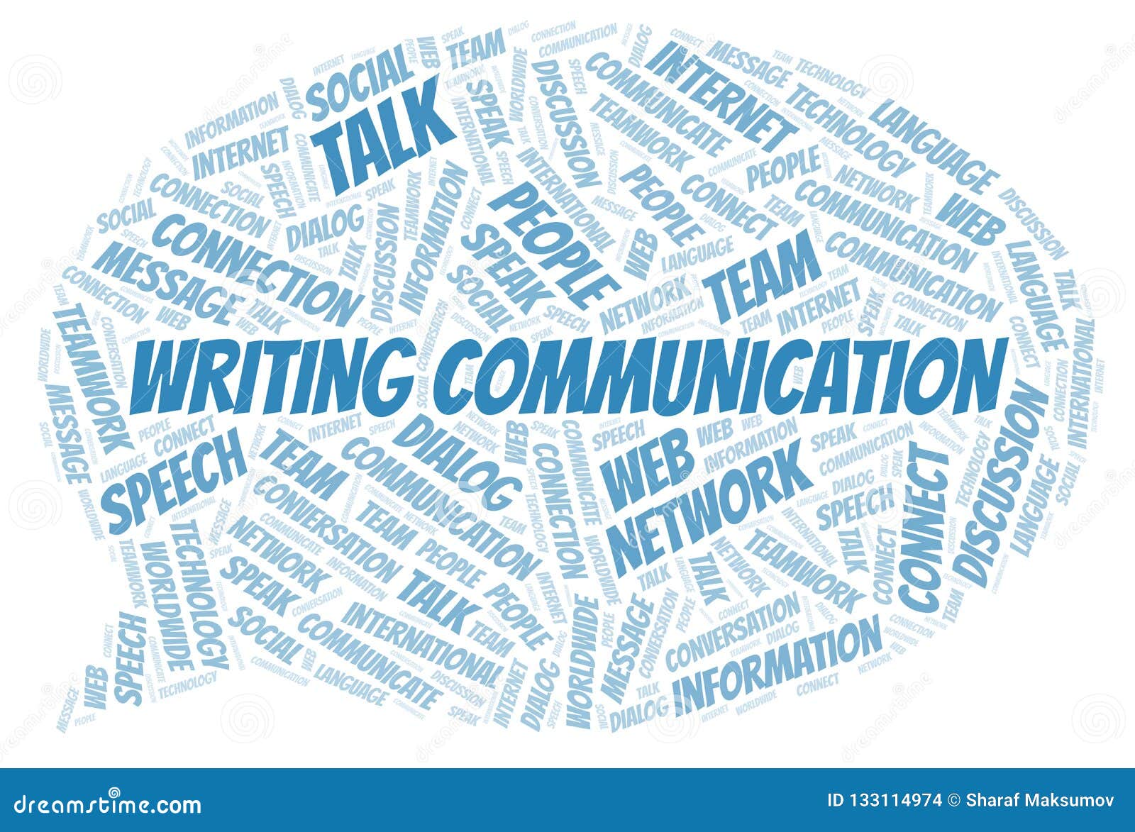 Writing Communication Word Cloud Stock Illustration - Illustration of ...