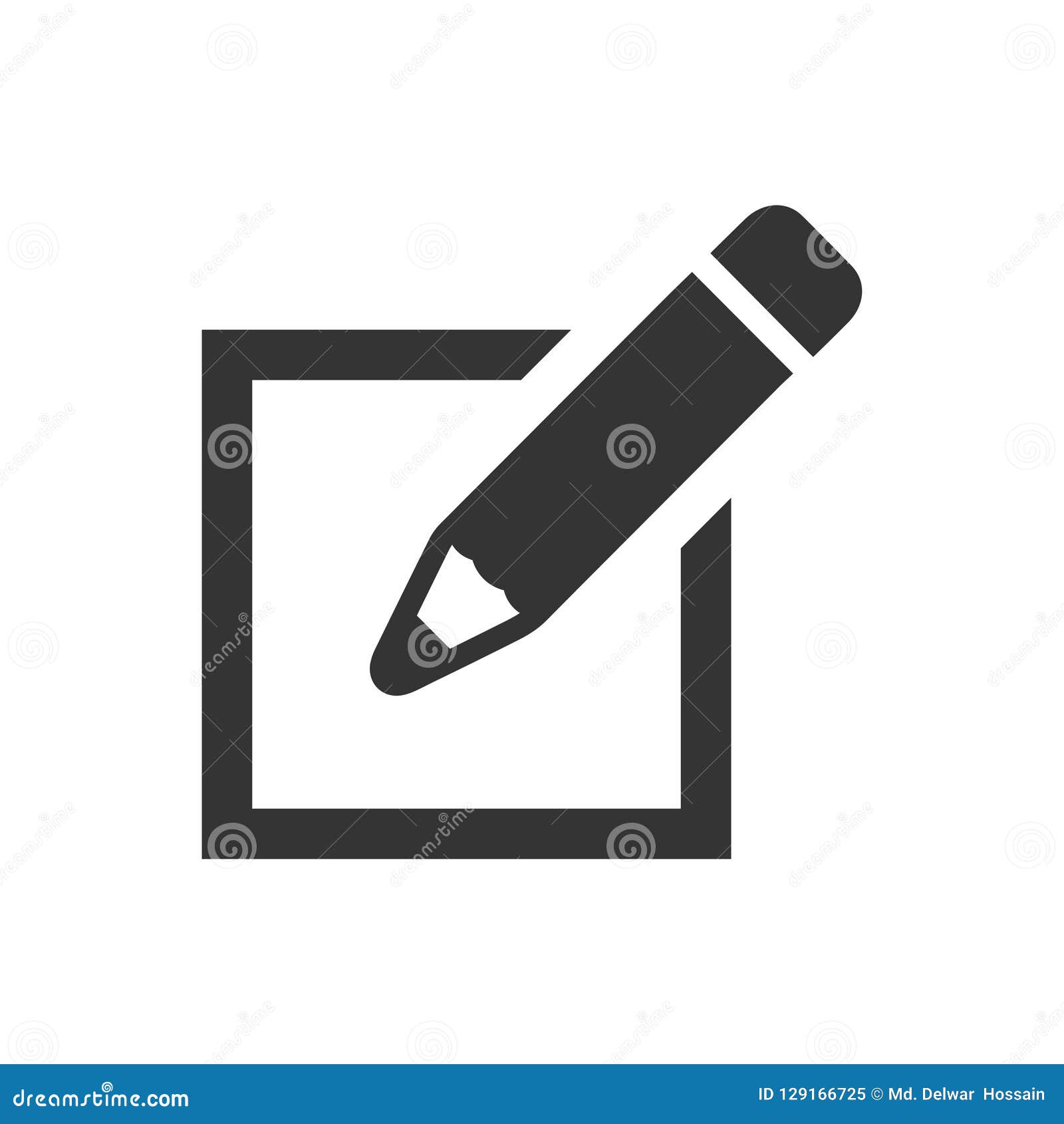 Writing composer icon stock vector. Illustration of symbol - 129166725