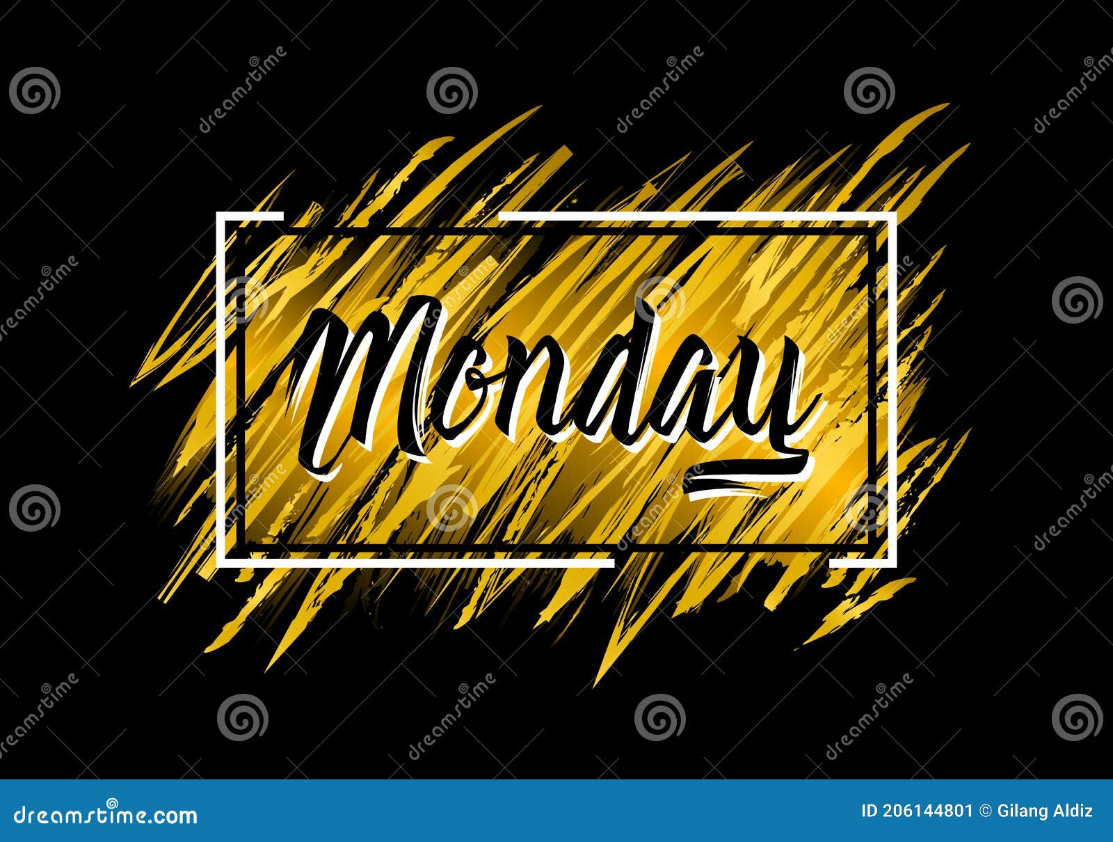Monday Illustration Vector Grunge Gold Stock Vector - Illustration of ...