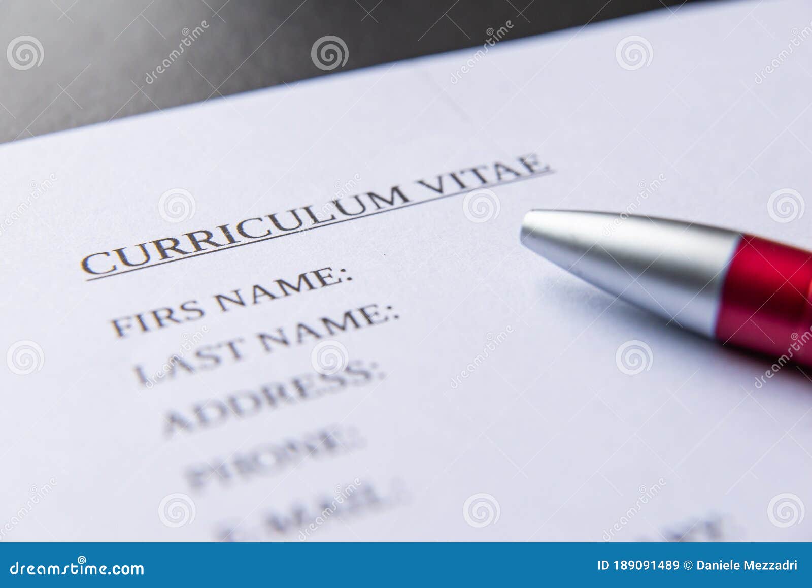 Writing a curriculum vitae stock image. Image of compilation - 189091489