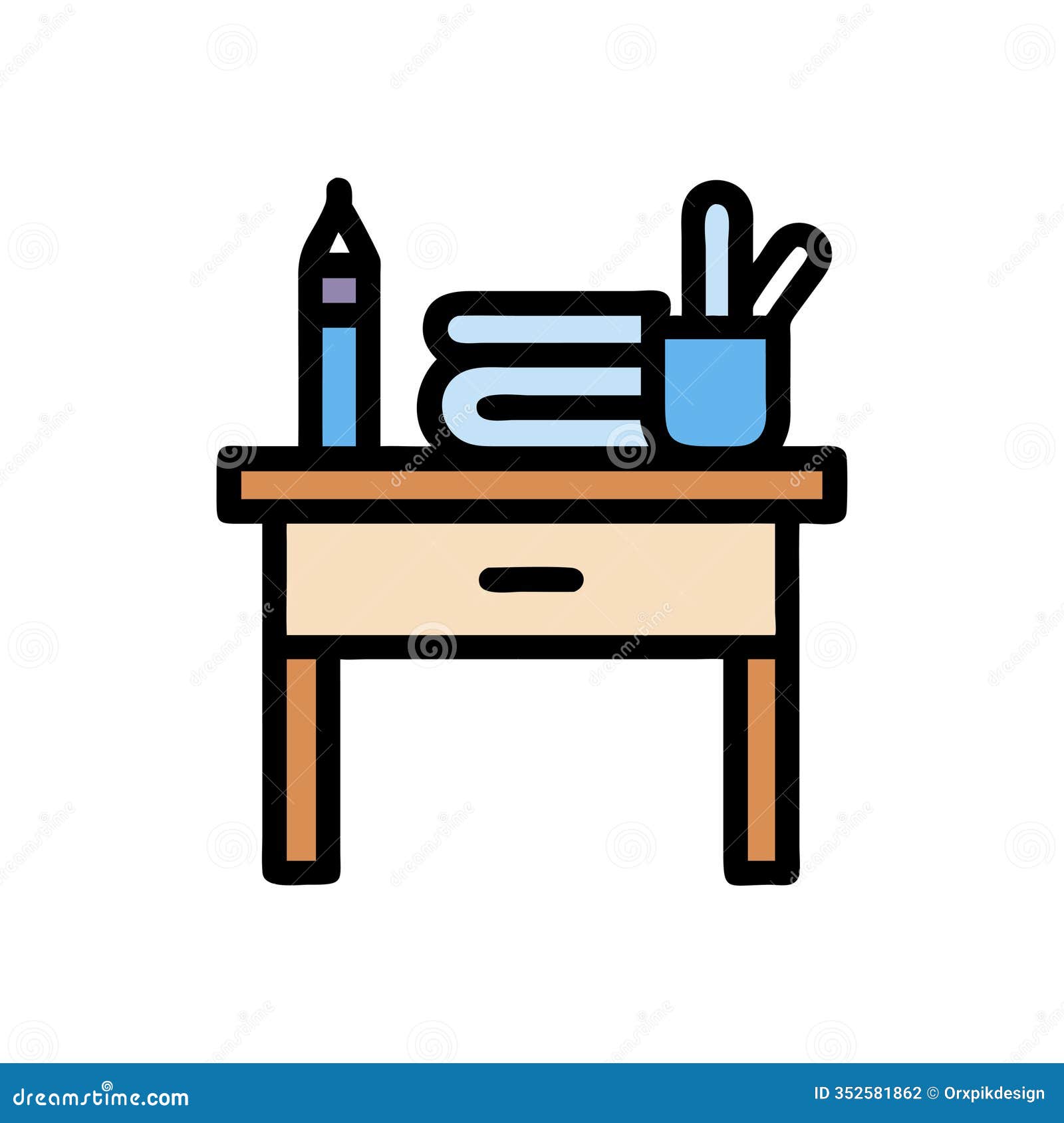 Writing Desk Icon for Functional Design Stock Illustration ...