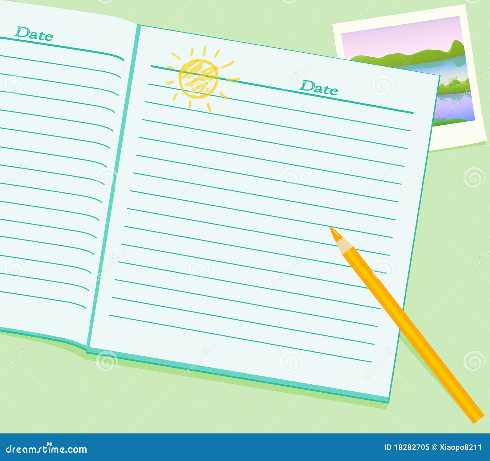 Writing in diary stock vector. Illustration of meet, notepad - 18282705