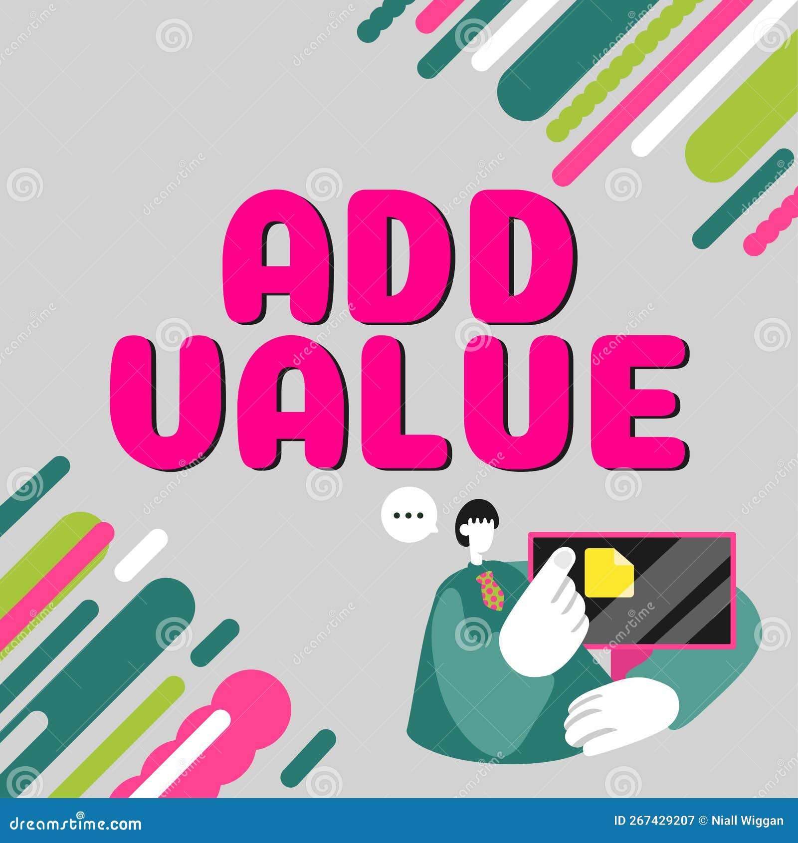 Writing Displaying Text Add Value. Internet Concept an Improvement or ...