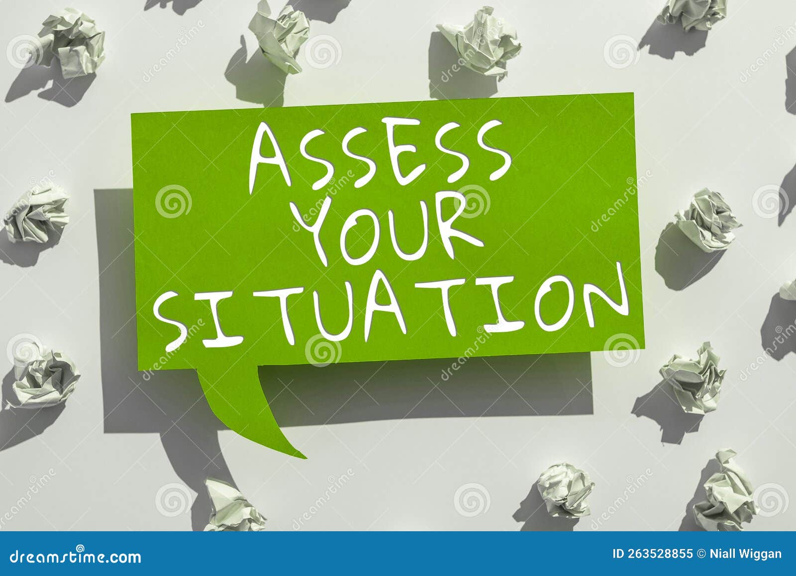 Writing Displaying Text Assess Your Situation Business Showcase