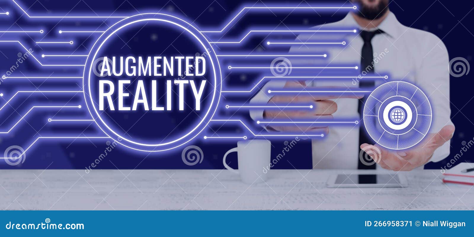 Writing Displaying Text Augmented Reality. Conceptual Photo Technology ...