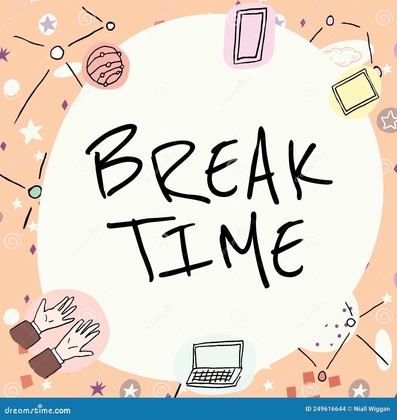 Writing Displaying Text Break Time. Business Approach Period of Rest or ...