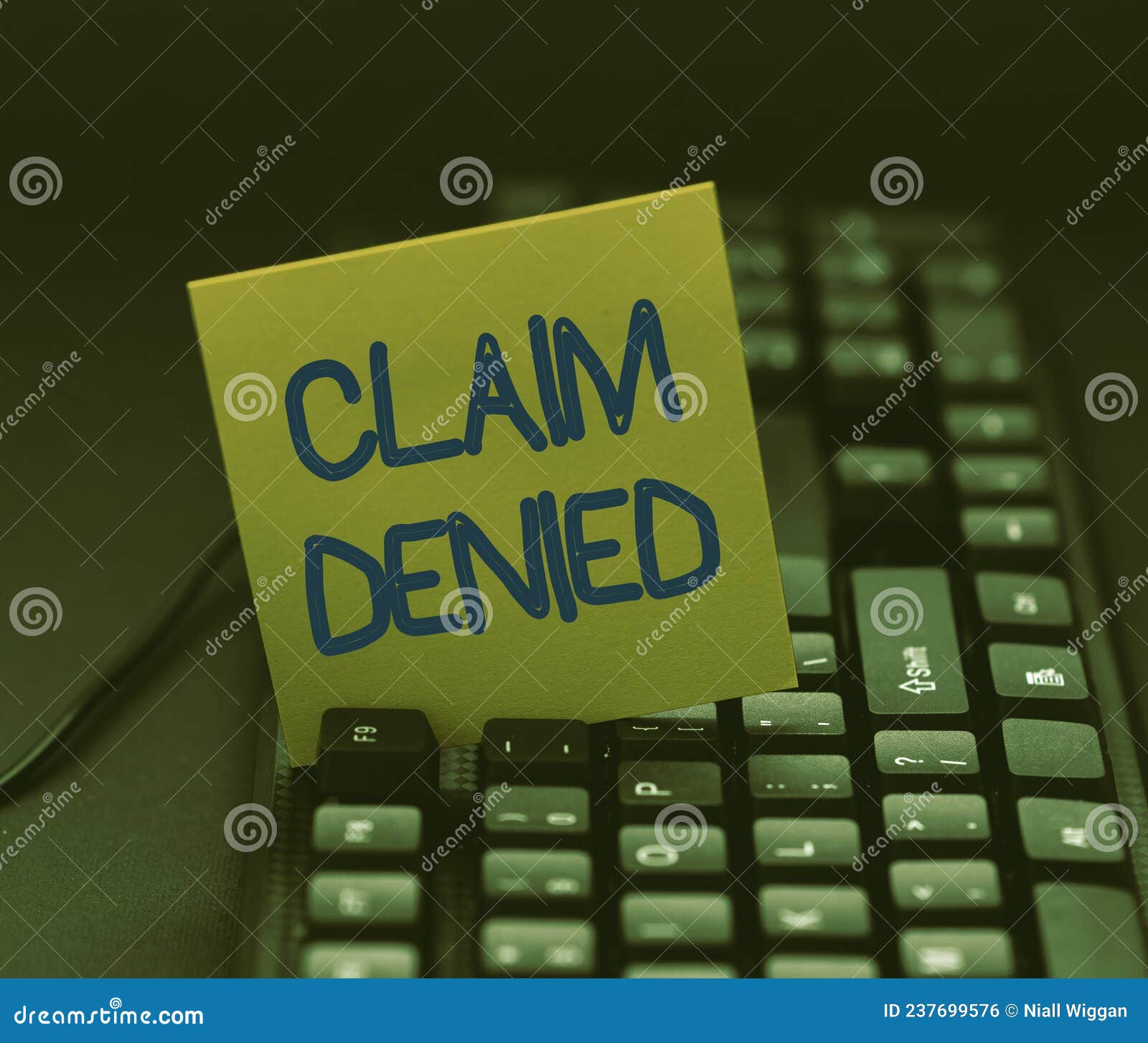 Writing Displaying Text Claim Denied. Internet Concept Requested ...