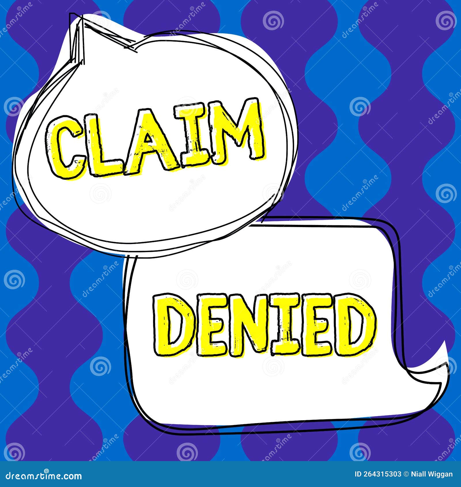 Writing Displaying Text Claim Denied. Word for Requested Reimbursement ...