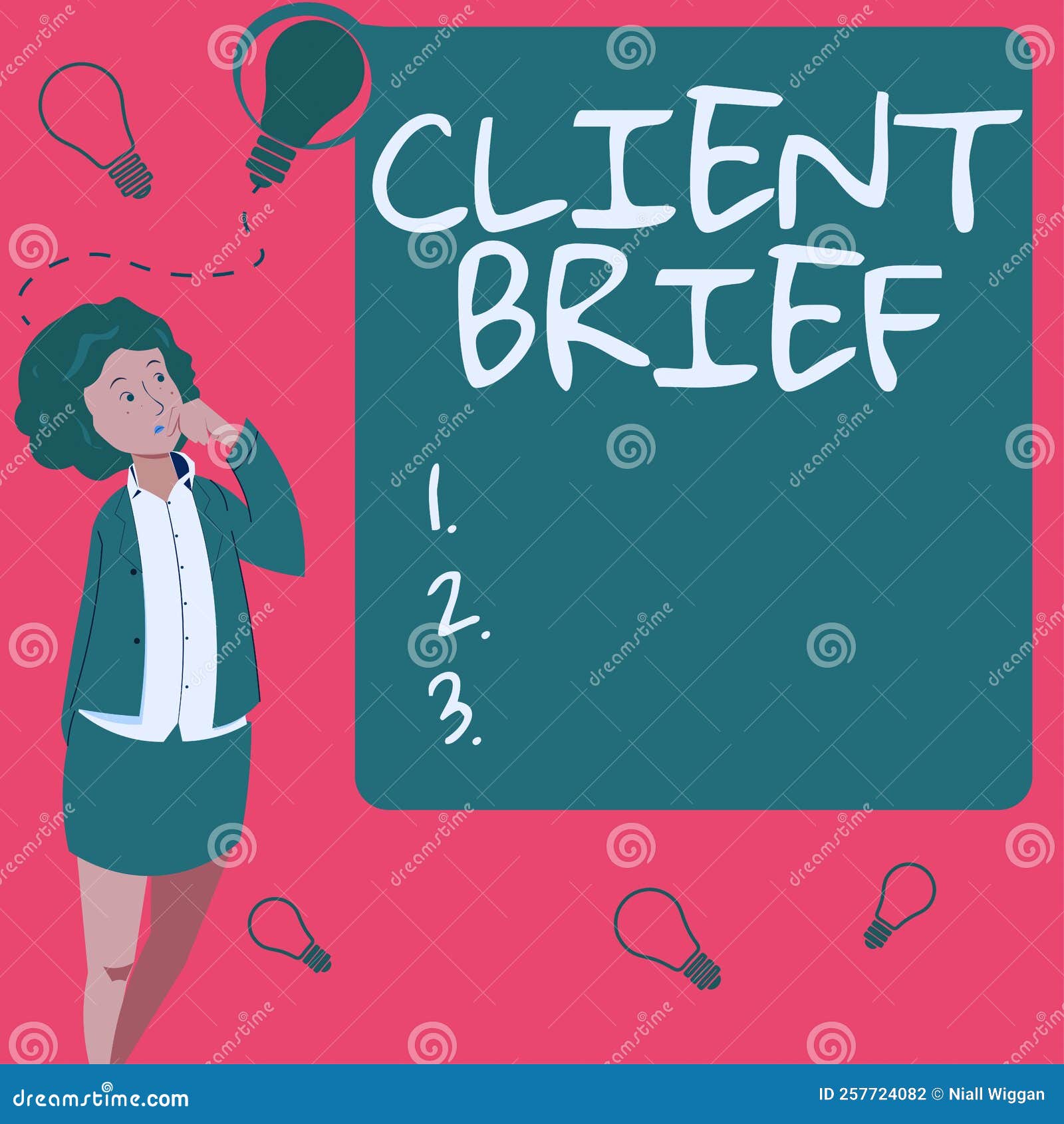 Writing Displaying Text Client Brief. Word Written on the Document ...