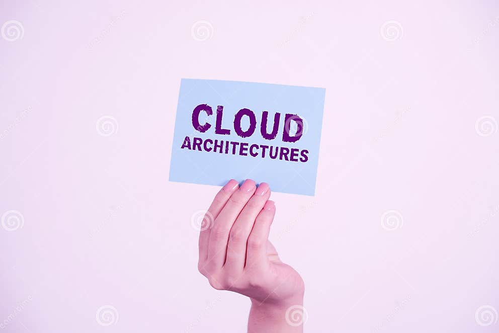 Text Sign Showing Cloud Architecturesvarious Engineered Databases Softwares Applications