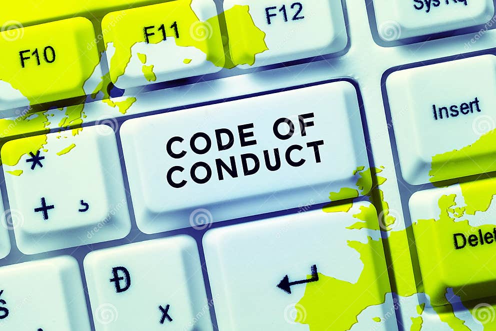 Writing Displaying Text Code of Conduct. Business Approach Ethics Rules Moral Codes Ethical ...