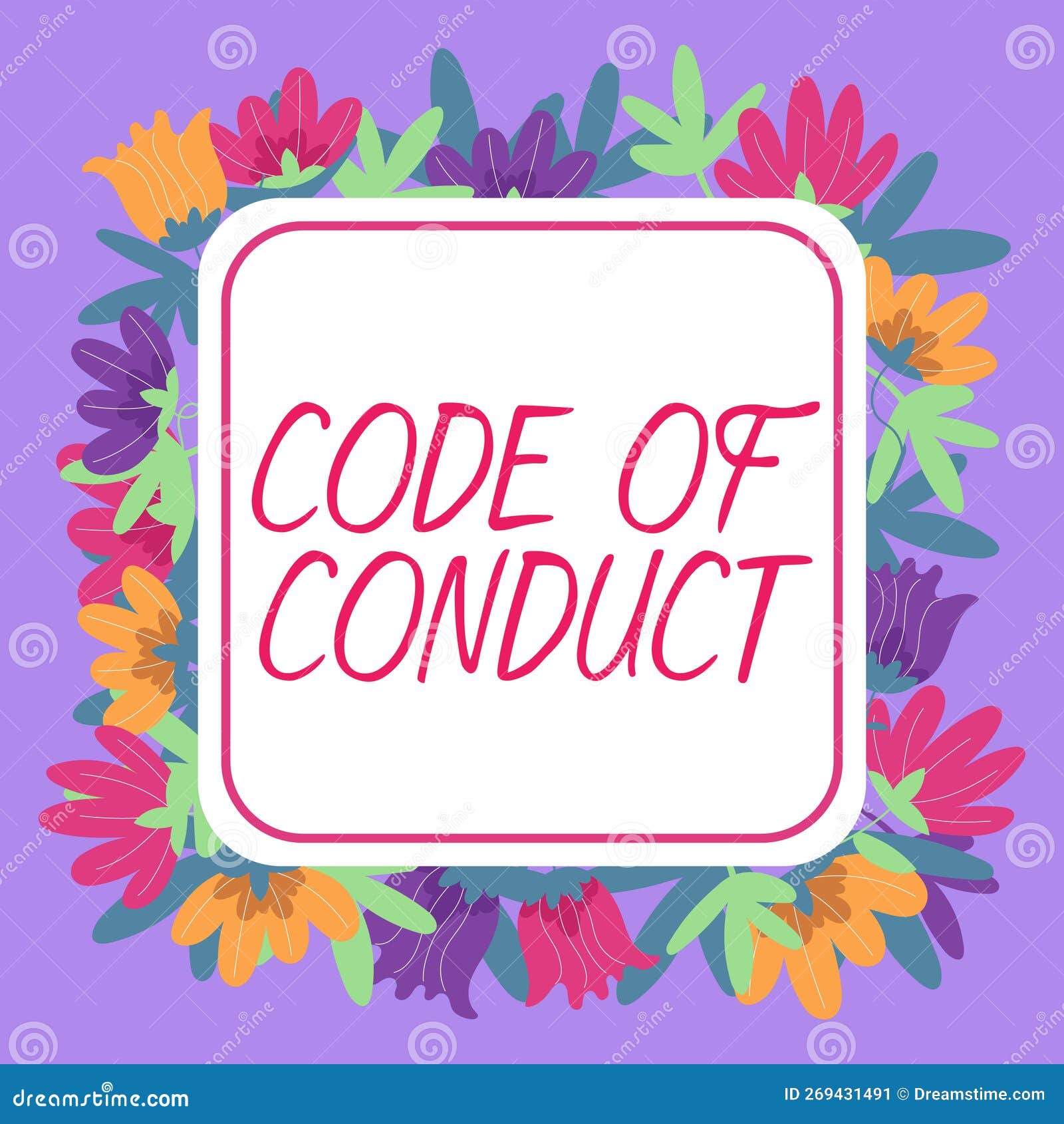 Writing Displaying Text Code of Conduct. Business Concept Ethics Rules ...