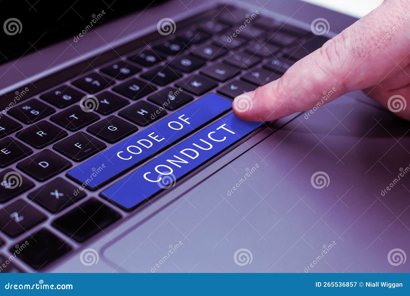 Hand Writing Sign Code Of Conduct Business Concept Ethics Rules Moral
