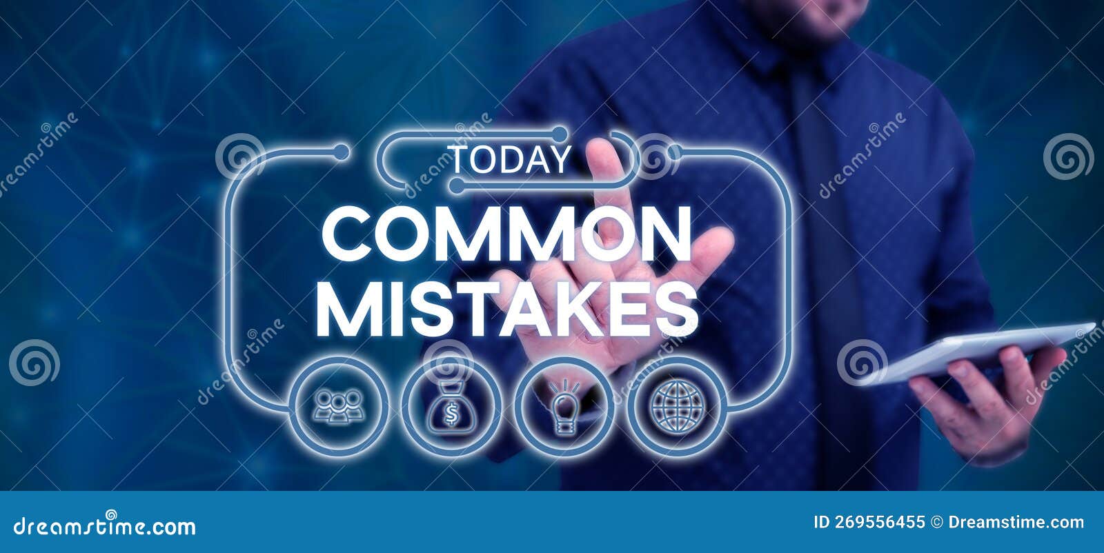 Text Caption Presenting Common Mistakes. Business Overview Actions that ...