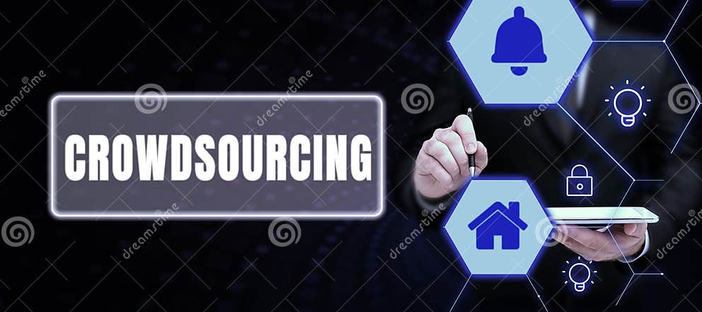 Handwriting Text Crowdsourcing. Business Concept Obtaining Work ...