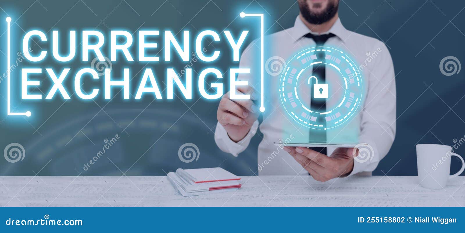 Writing Displaying Text Currency ExchangeProcess of Changing One ...