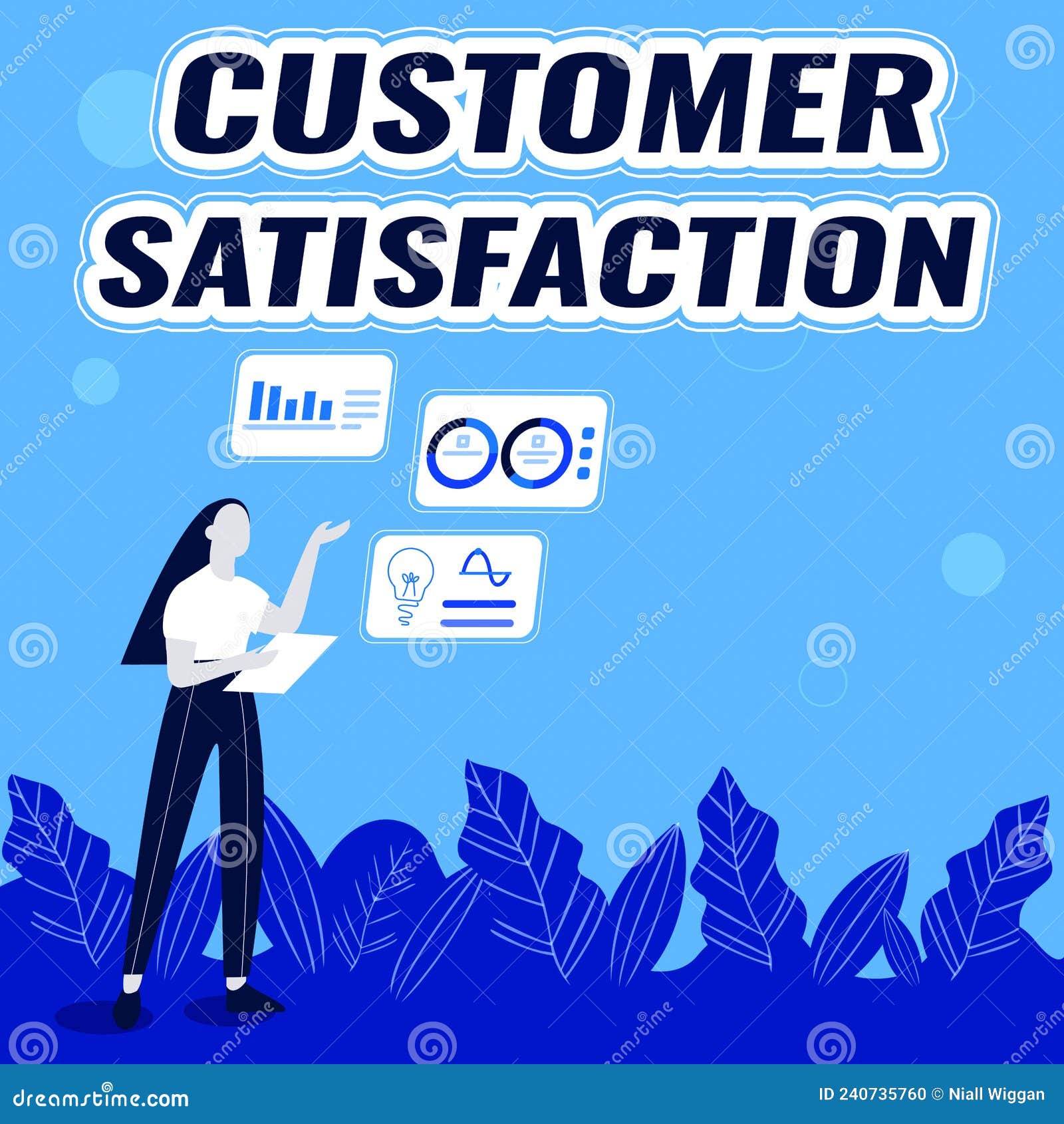 Writing Displaying Text Customer Satisfaction. Concept Meaning Exceed Consumer Expectation ...