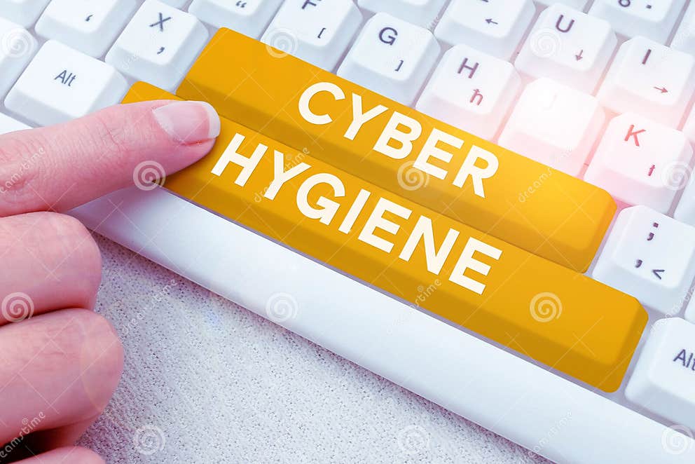 Writing Displaying Text Cyber Hygiene. Internet Concept Steps that ...