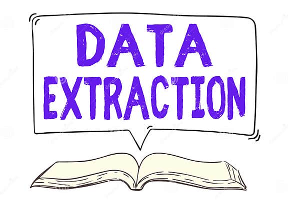 Sign Displaying Data Extraction. Business Concept Act or Process of Retrieving Data Out of Data ...