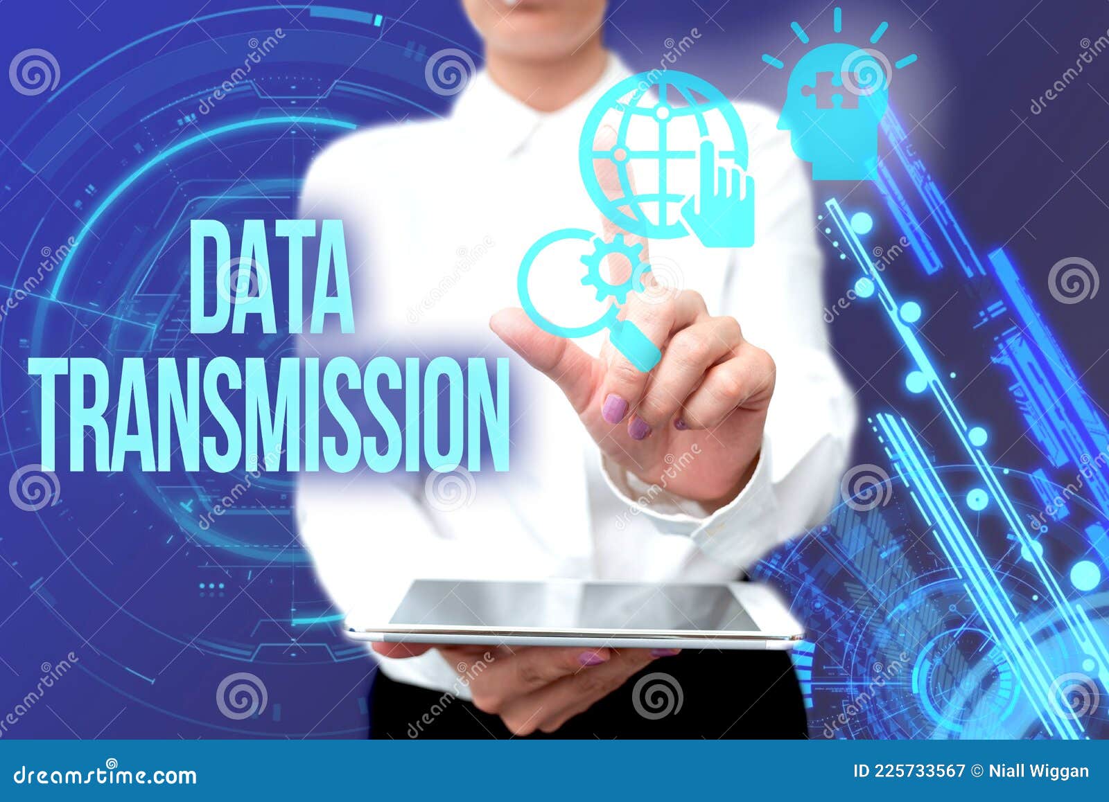 Conceptual Display Data Transmission. Concept Meaning Sending Data ...