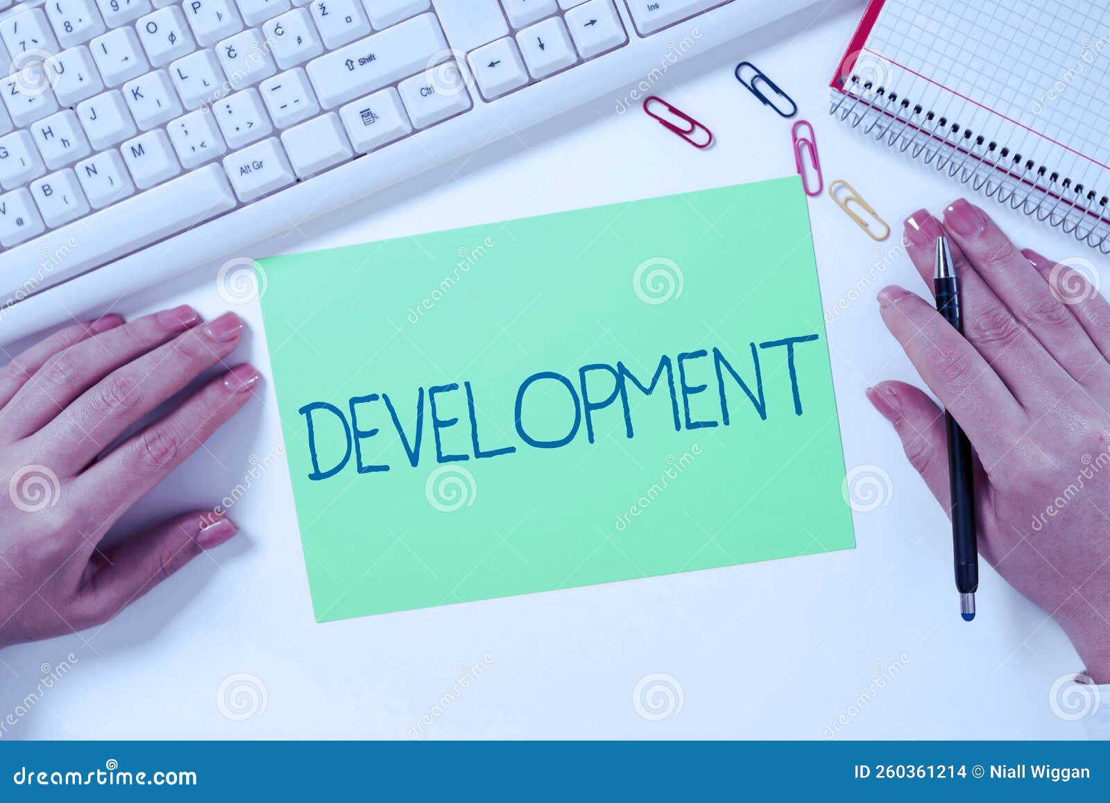 Writing Displaying Text Development. Word Written on a Cycle in Which ...