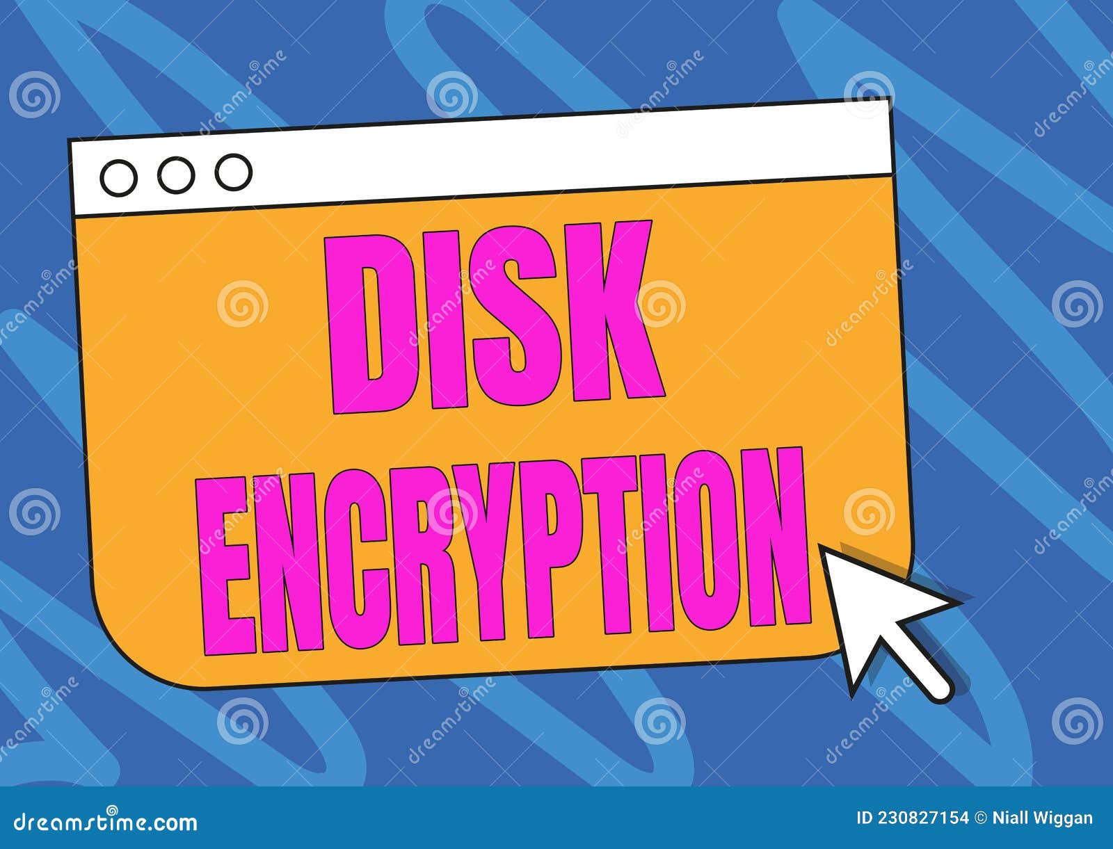 Writing Displaying Text Disk Encryption. Conceptual Photo the Security Mechanism Used To Protect ...