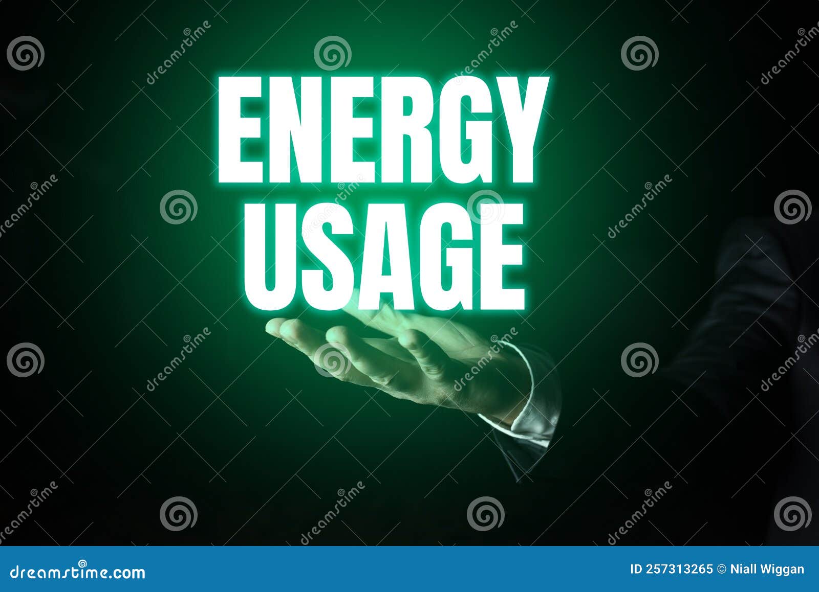 Writing Displaying Text Energy Usage. Internet Concept Amount of Energy ...