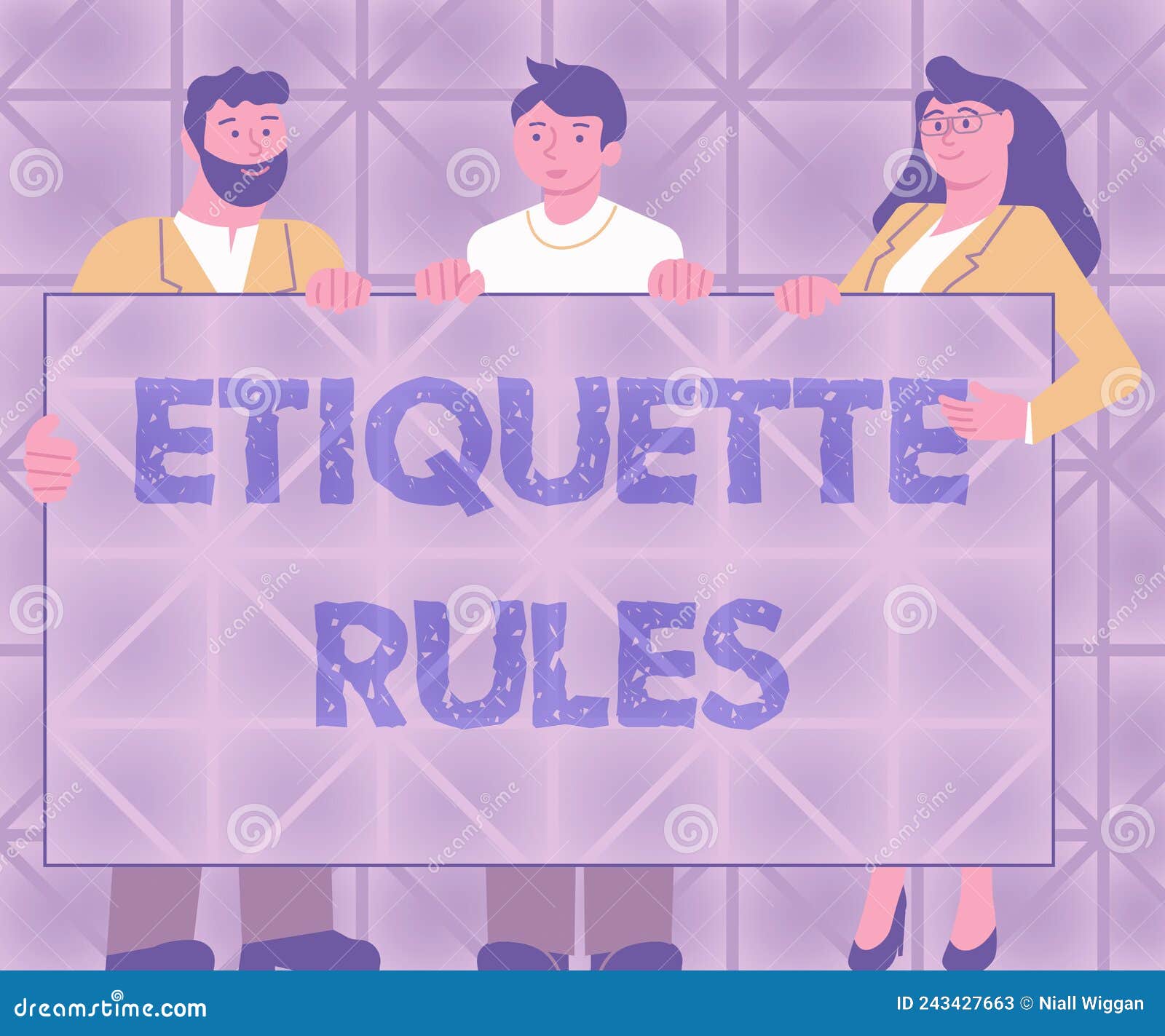 Writing Displaying Text Etiquette Rules. Word for Customs that Control ...
