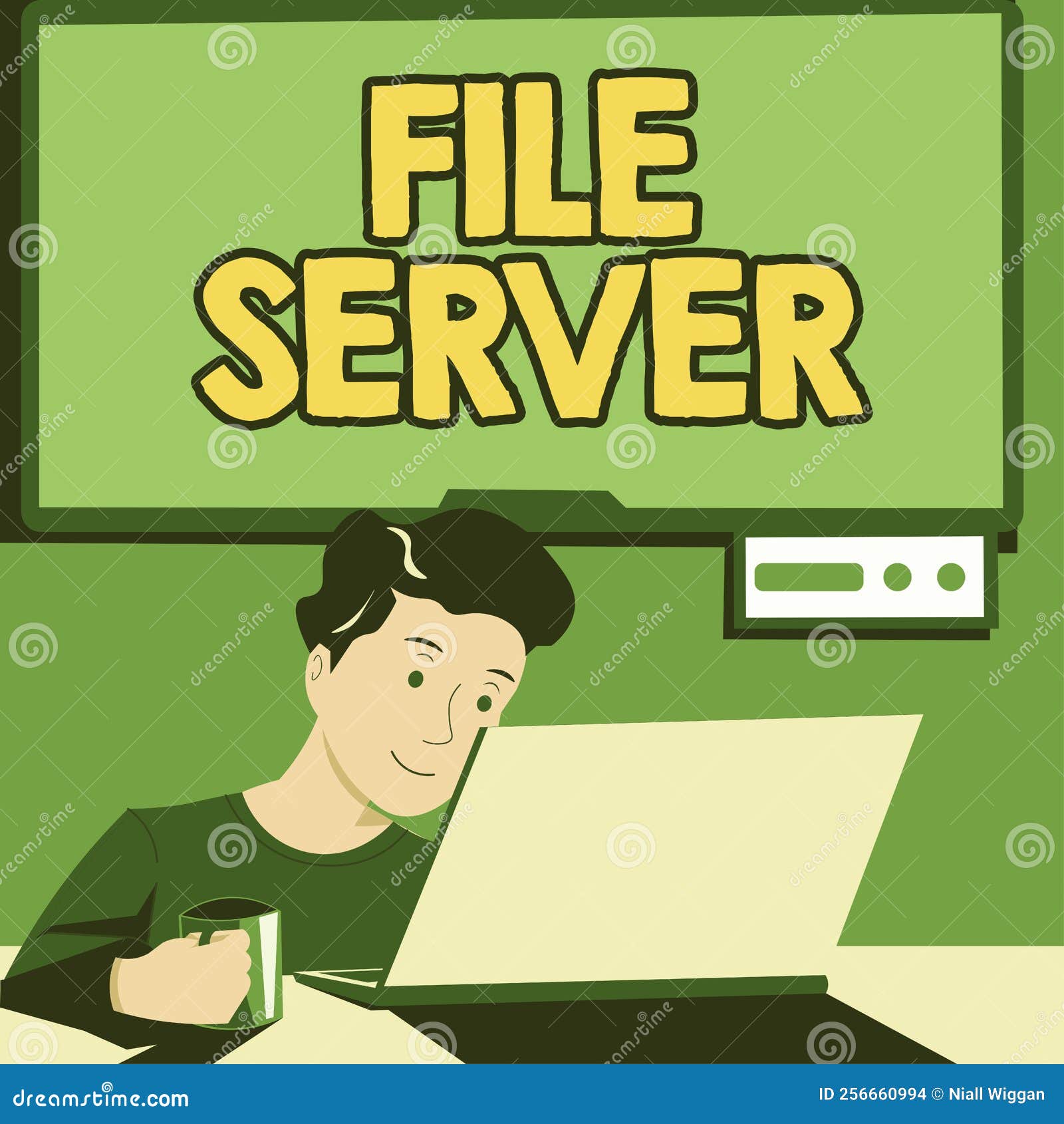 Writing Displaying Text File Server. Conceptual Photo Device Which ...