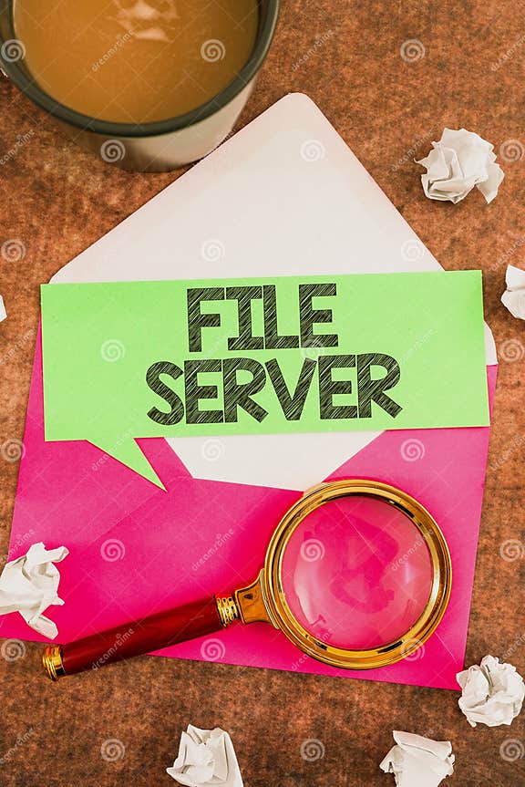 Writing Displaying Text File Server. Conceptual Photo Device Which Controls Access To Separately ...