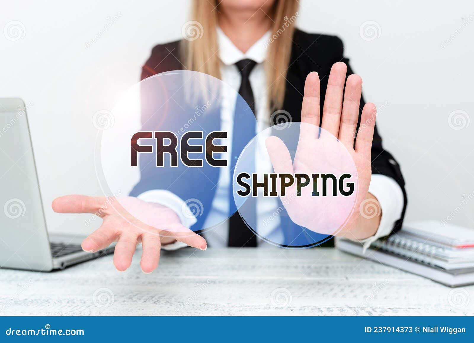 Conceptual Display Free Shipping. Business Showcase Freight Cargo ...