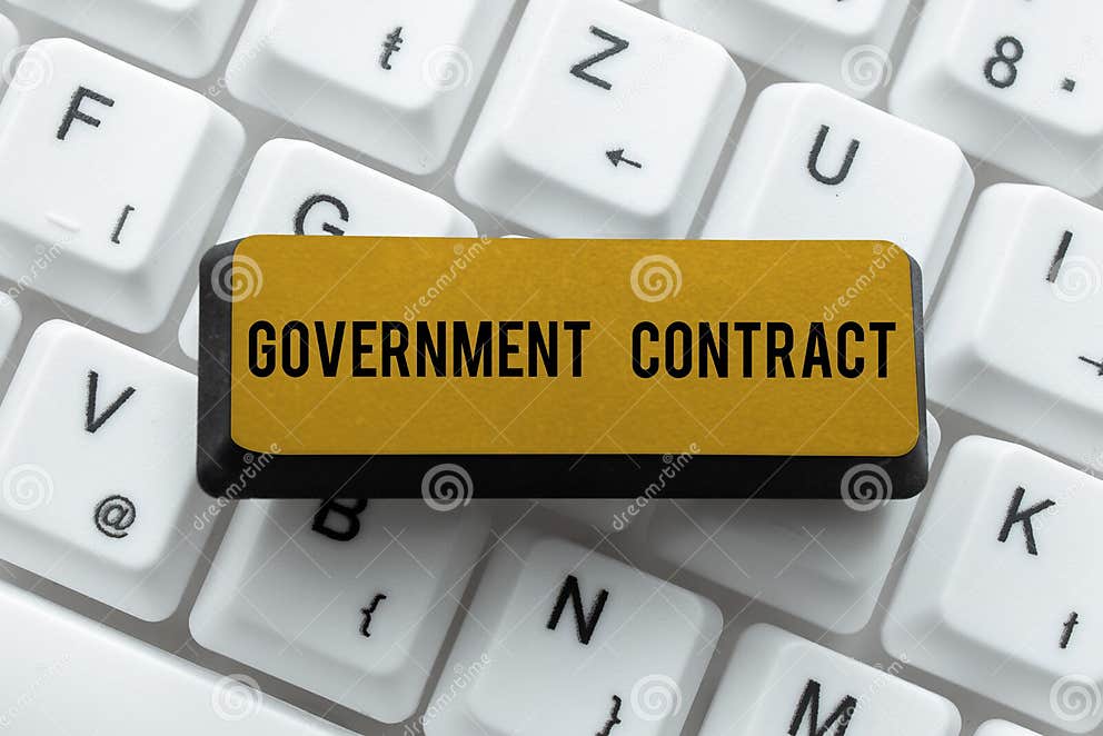 Writing Displaying Text Government Contract. Business Concept Introduce ...