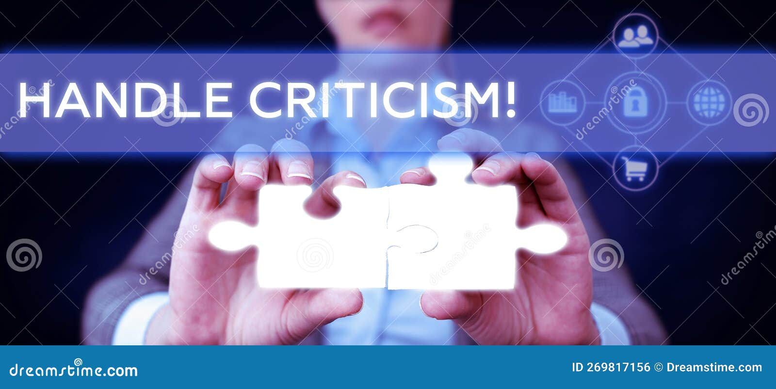 Writing Displaying Text Handle Criticism. Word Written on Process of ...