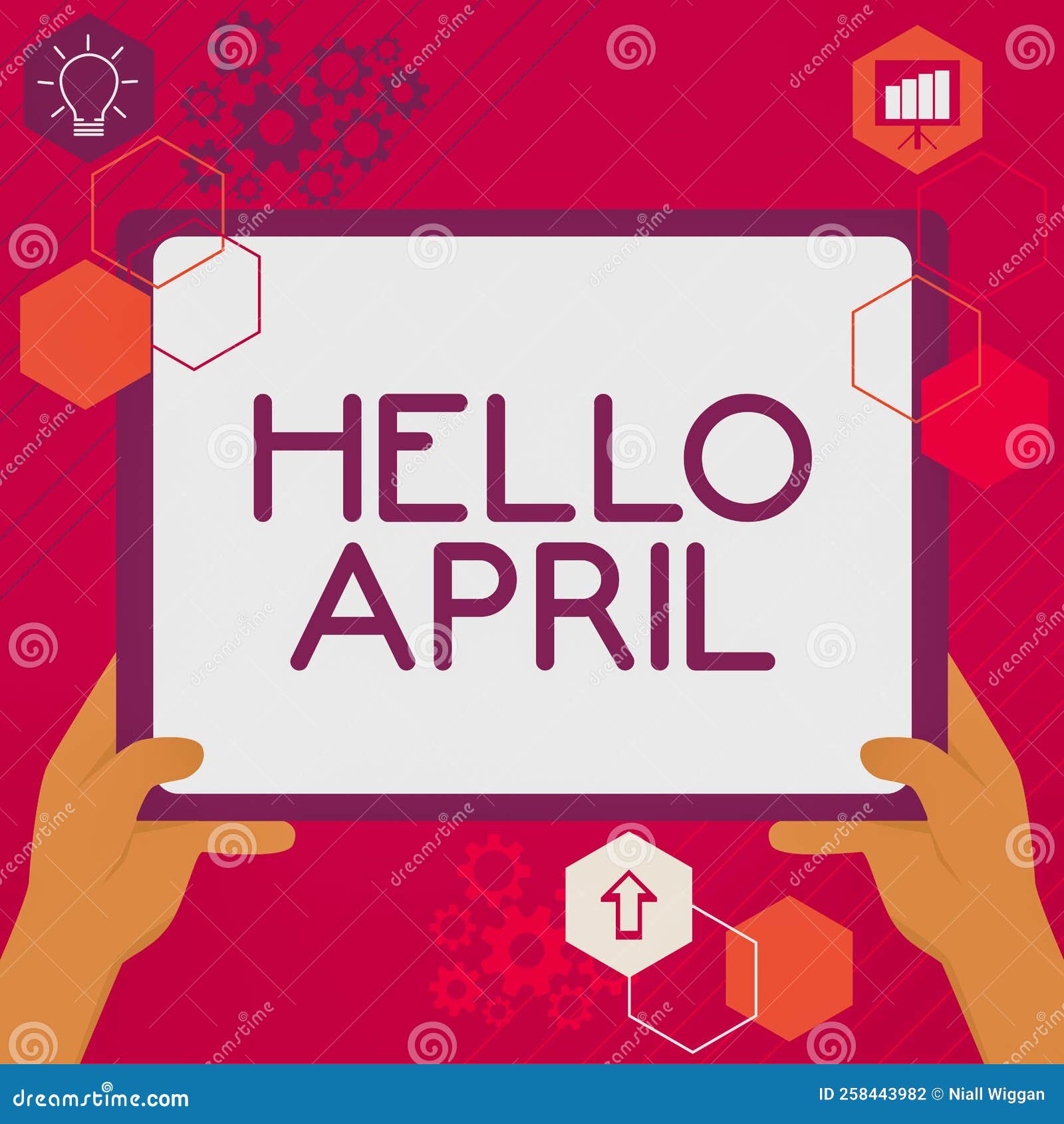 Text Caption Presenting Hello April. Business Idea a Greeting ... Text Caption Presenting Hello April. Business Idea a Greeting ...