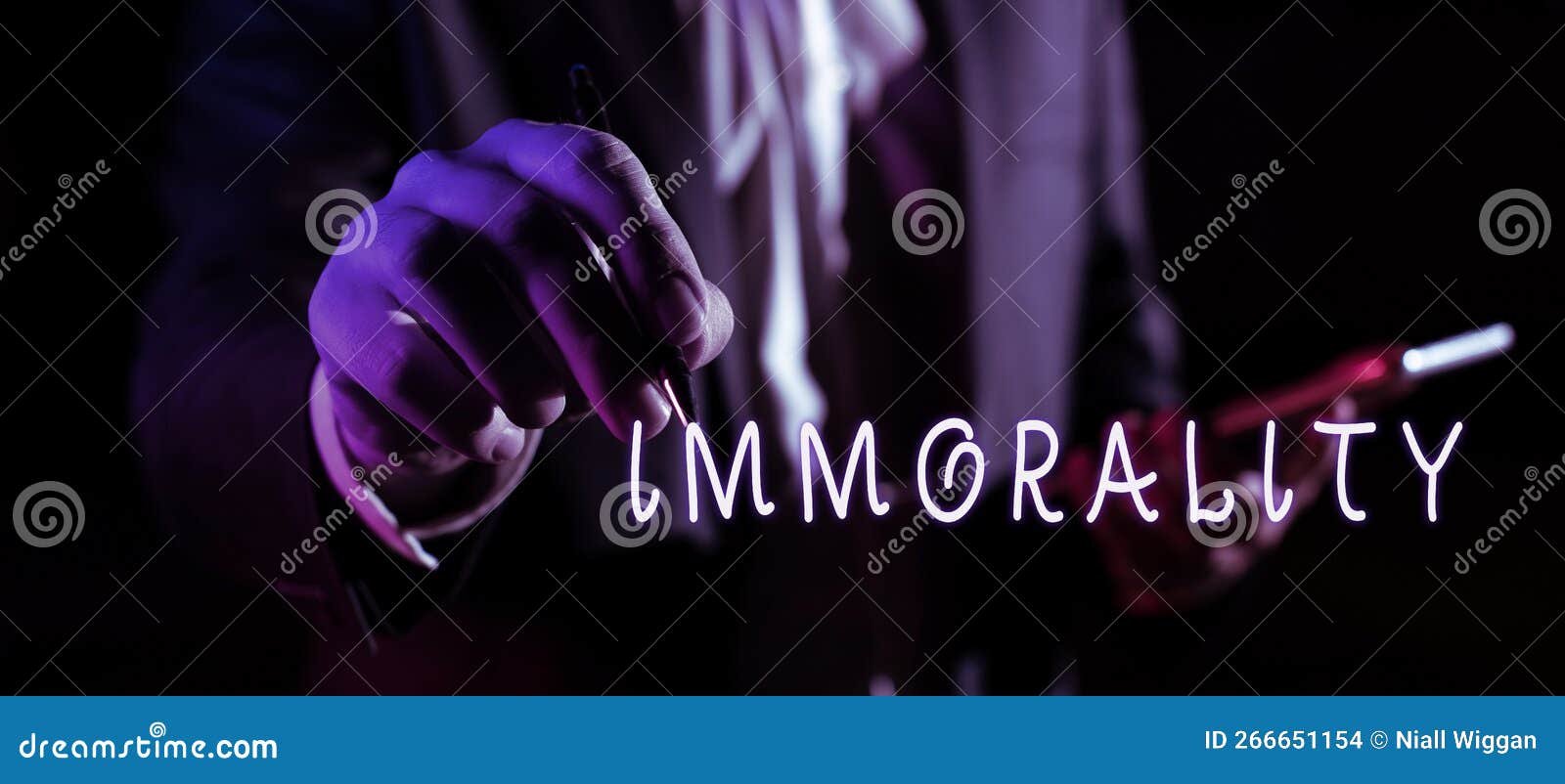 Sign Displaying Immorality. Internet Concept the State or Quality of ...